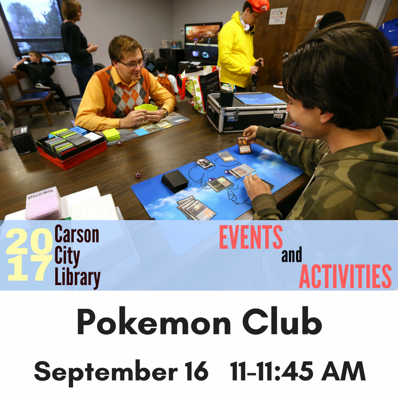 Pokemon Club | Carson City Library | Nevada Events
