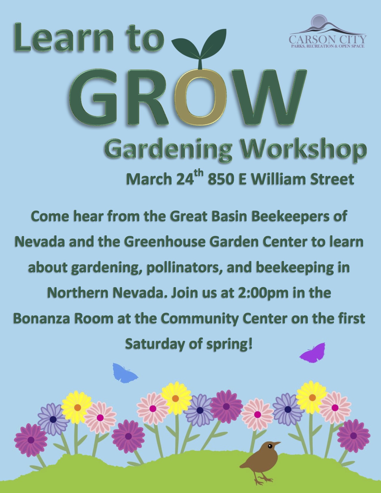 Learn to Grow Gardening Workshop | Carson City Community Center ...